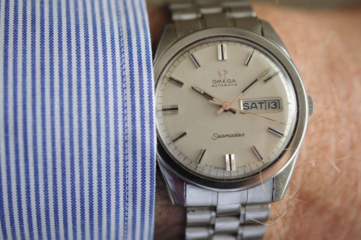 SOLD - Omega Seamaster 166.032 "Sparkle" Day/Date 1098/540 $950 USD ...