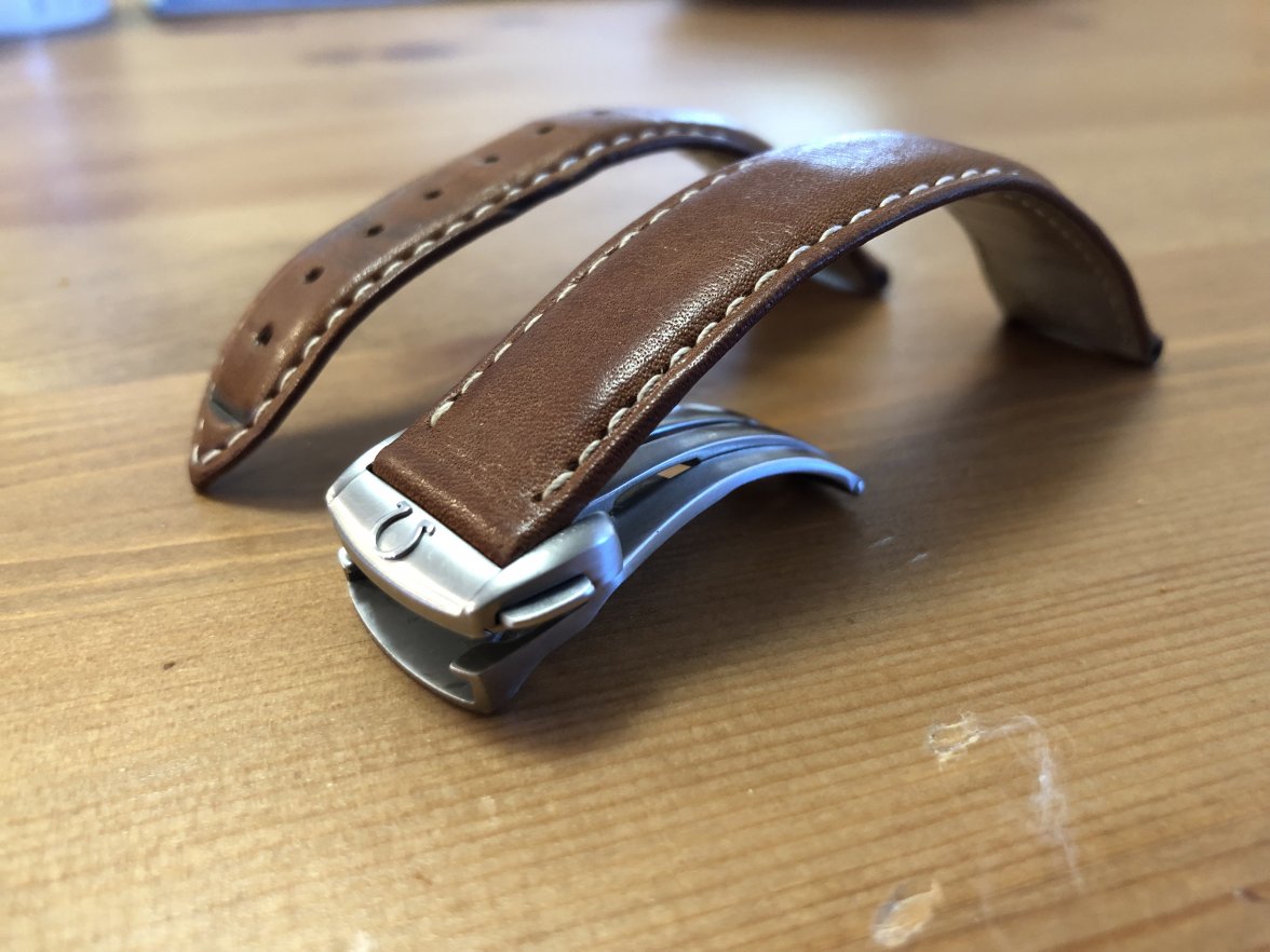 SOLD - OEM Omega Deployant Clasp with Bariena Leather Strap 20mm ...