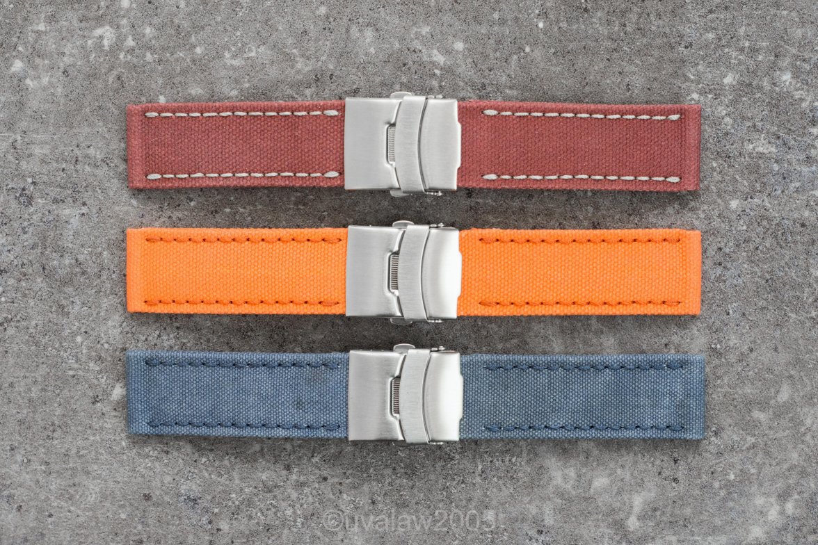 SOLD - 22mm Red Rock Straps Rolled Canvas Deployant Straps, Brand New ...