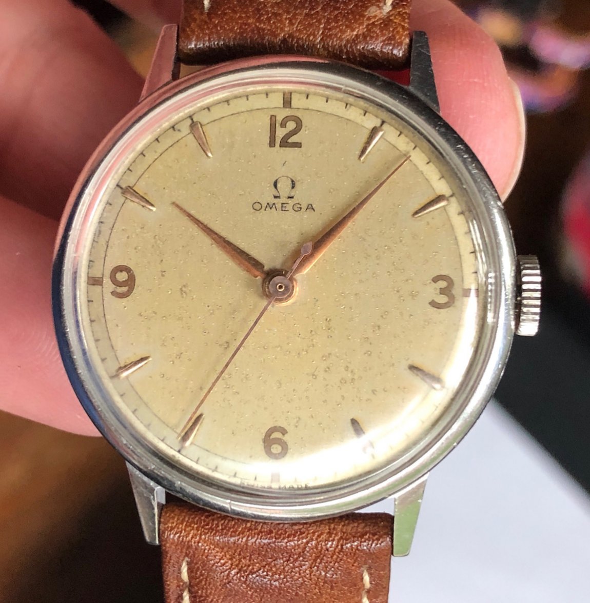 SOLD - 1940s Omega ref 2348, 30T2 SC, chapter ring dial, SS, 35mm ...