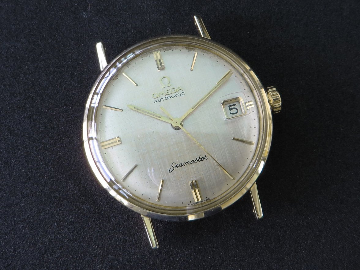 SOLD - - REDUCED - 14K Solid Gold Linen Dial 1960 Seamaster Caliber 560 ...
